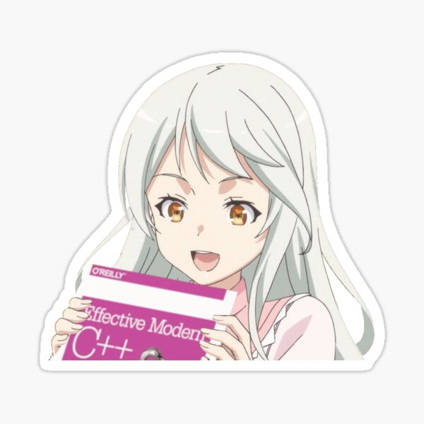 "Anime Girl Holding Effective Modern C++ Book" Sticker for Sale by ...
