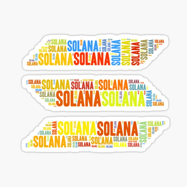 "Solana Coin SOL Word Art Crypto Typography Blockchain Cryptocurrency ...