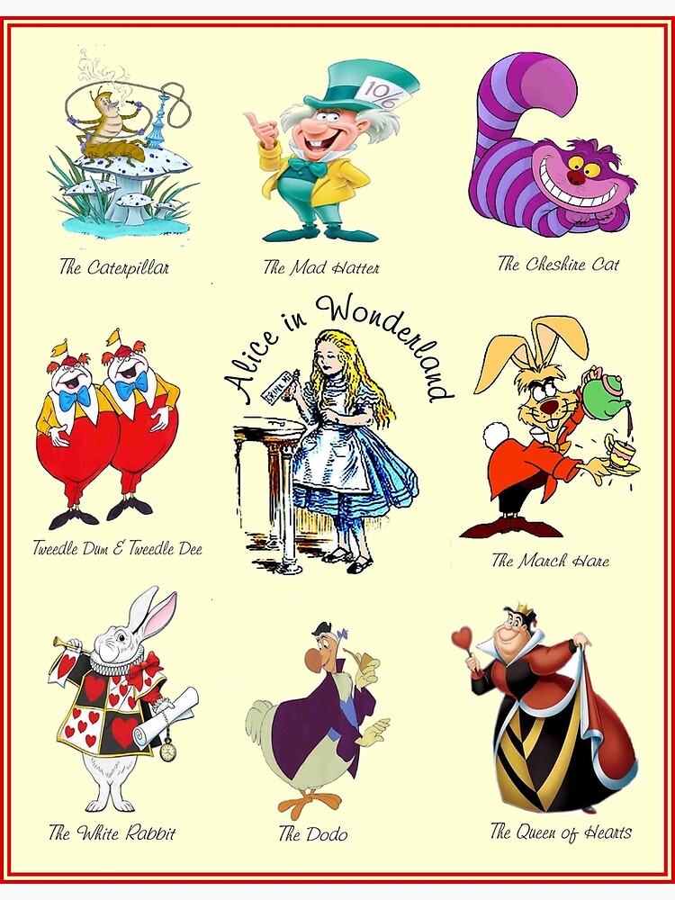 Póster « Alicia en el país de las maravillas: Impresión de collage de personajes abstractos ...