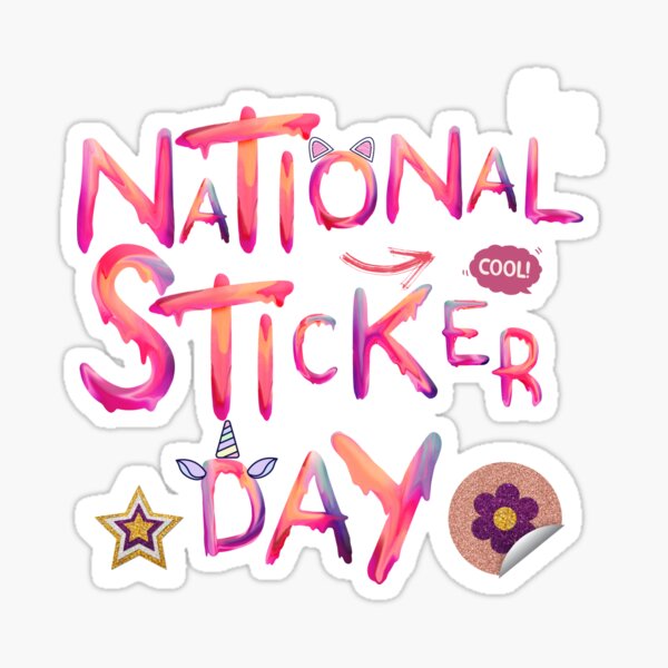 " national stickers day pink stickers " Sticker by blackitaa | Redbubble