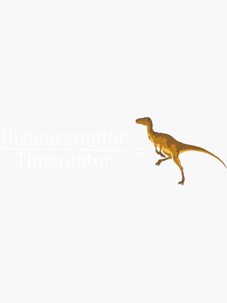 "Velociraptor Math - Funny Dinosaur Velocity Formula Essential" Sticker ...