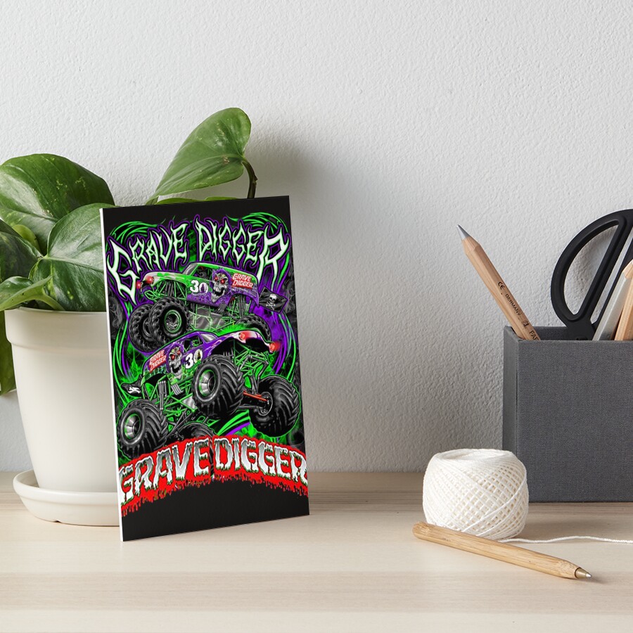 Monster Jam Grave Digger Monster Truck Art Fans Classic Art Board Print By Nmmeag Redbubble