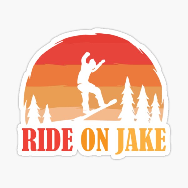 "snow board ride on jake " Sticker for Sale by COLDUPNORTHUK | Redbubble