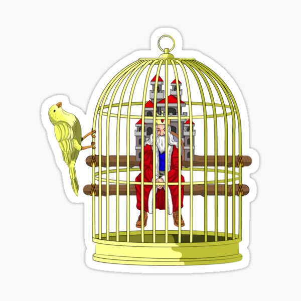 "CAGED KING - RULER IN A GOLDEN CAGE " Sticker for Sale by rentcreature ...