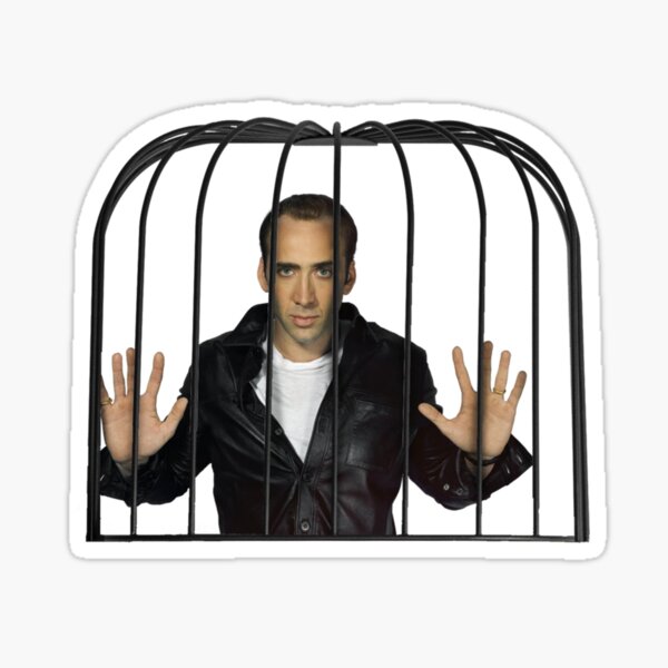 "Nicolas Cage Nicolas In a Cage. " Sticker for Sale by rentcreature ...