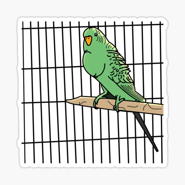 "Parrot in a cage " Sticker for Sale by rentcreature | Redbubble