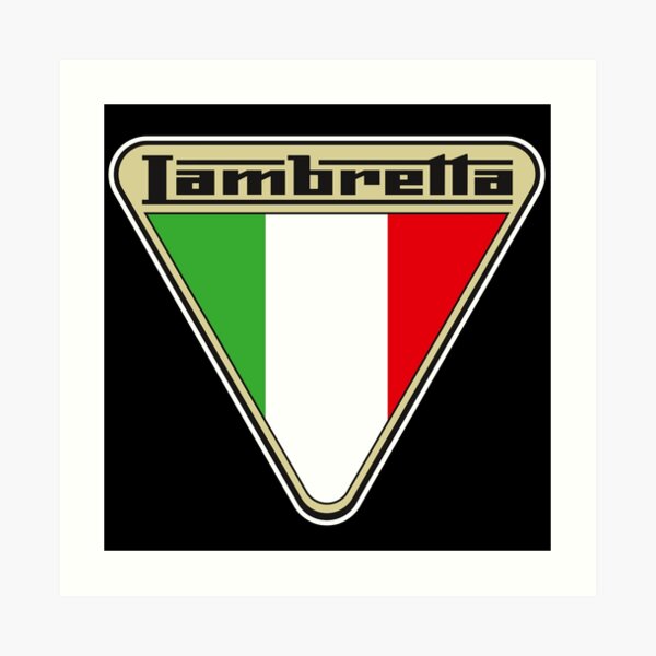 "Lambretta Scooter Italy logo - with Italian flag" Art Print for Sale ...