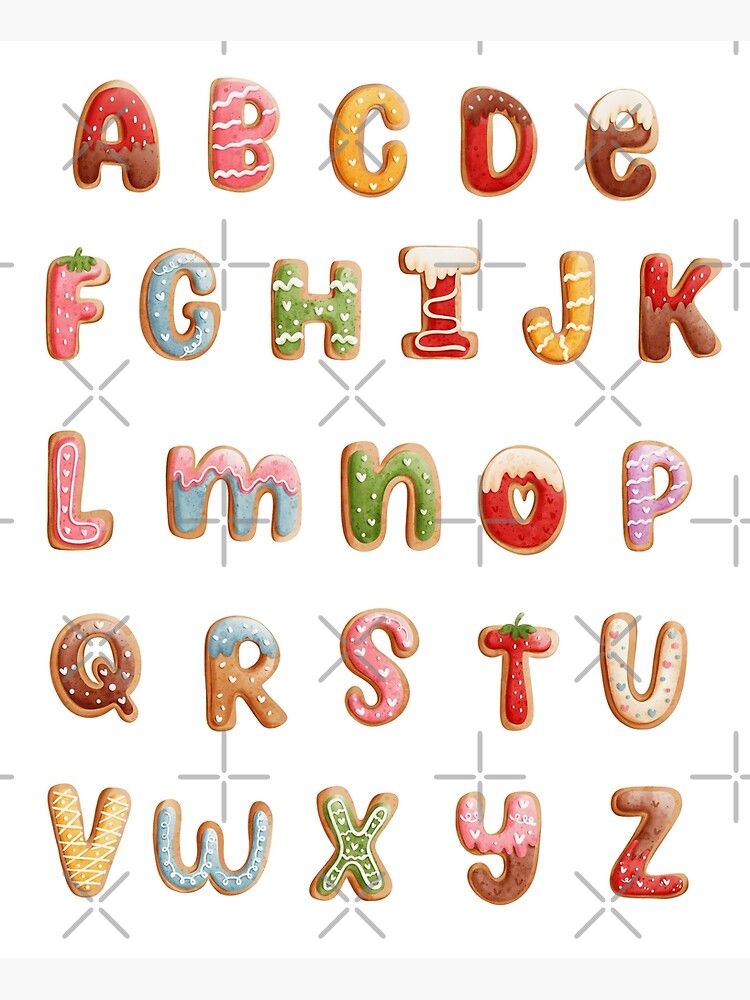 "Alphabet Cookies Sticker Bundle Pack, Sweet Cookies Letter " Art Print ...