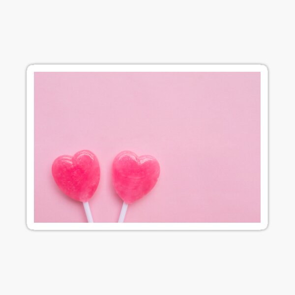 "Pink Valentine Candy Heart Lollipops" Sticker for Sale by ...