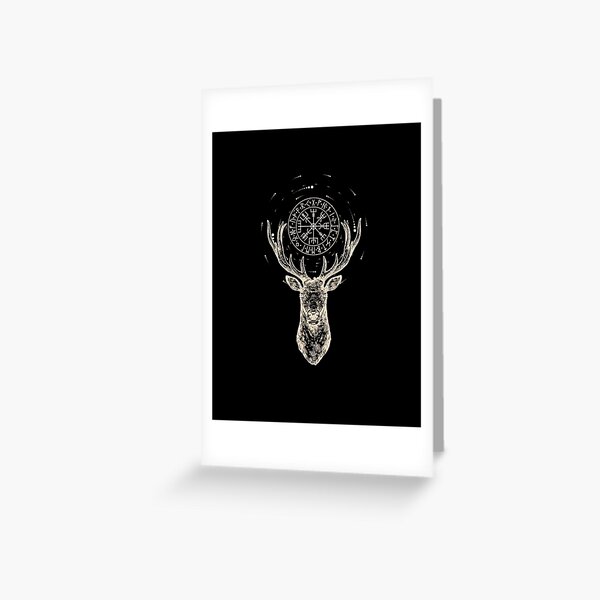 "Rune Deer - Viking Magic Chart - Nordic Power Symbol" Greeting Card by ...