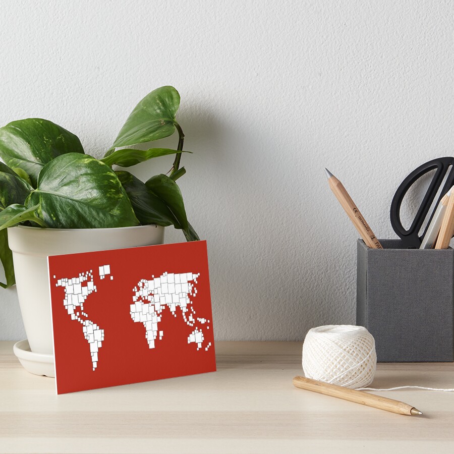 "Rectangular world map illustration" Art Board Print by acediscovery ...