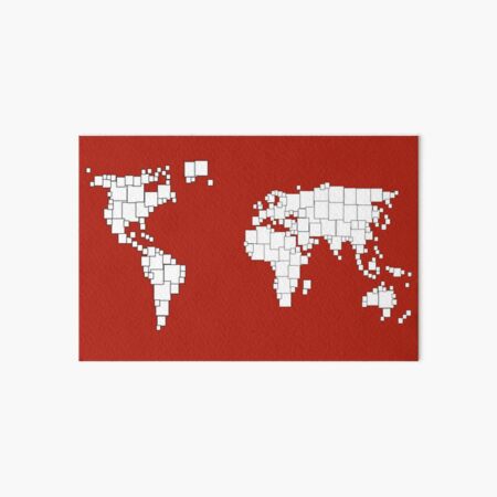"Rectangular world map illustration" Art Board Print by acediscovery ...