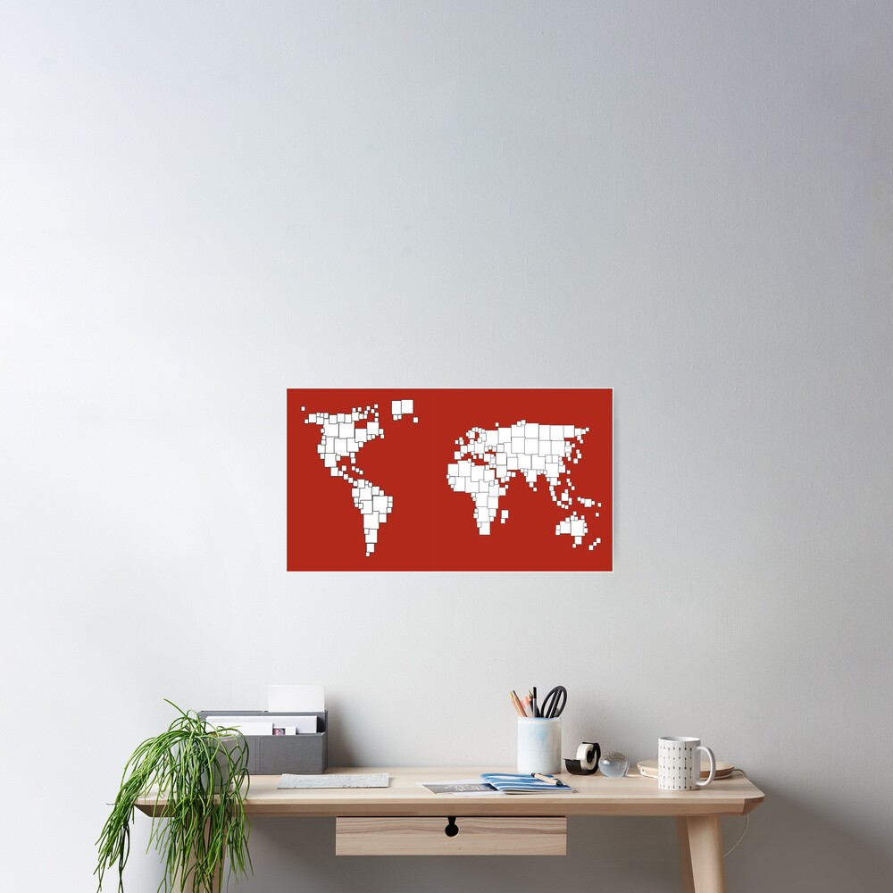 "Rectangular world map illustration" Poster by acediscovery | Redbubble