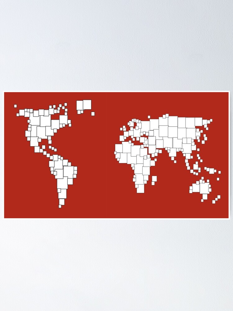"Rectangular world map illustration" Poster by acediscovery | Redbubble
