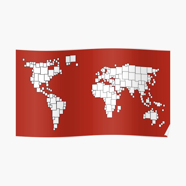 "Rectangular world map illustration" Poster by acediscovery | Redbubble