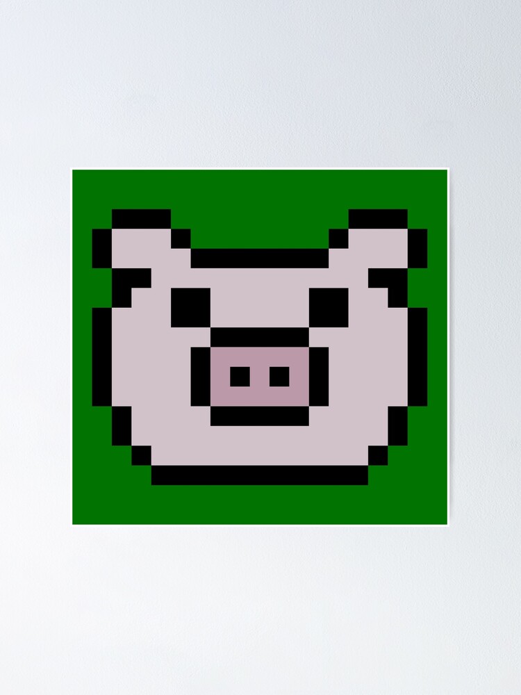 "Pig (8-bit / 16-bit / Pixelated)" Poster by GsusChrist | Redbubble