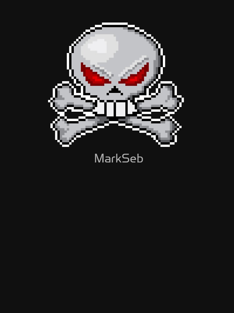 "8 bit skull?" T-shirt by MarkSeb | Redbubble | 8 bit t-shirts - nerd t ...