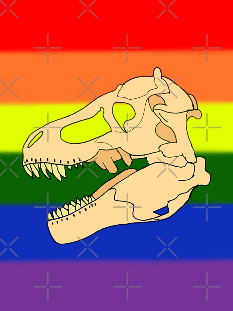 "Rainbow flag T-Rex" Sticker for Sale by Fitzjam | Redbubble