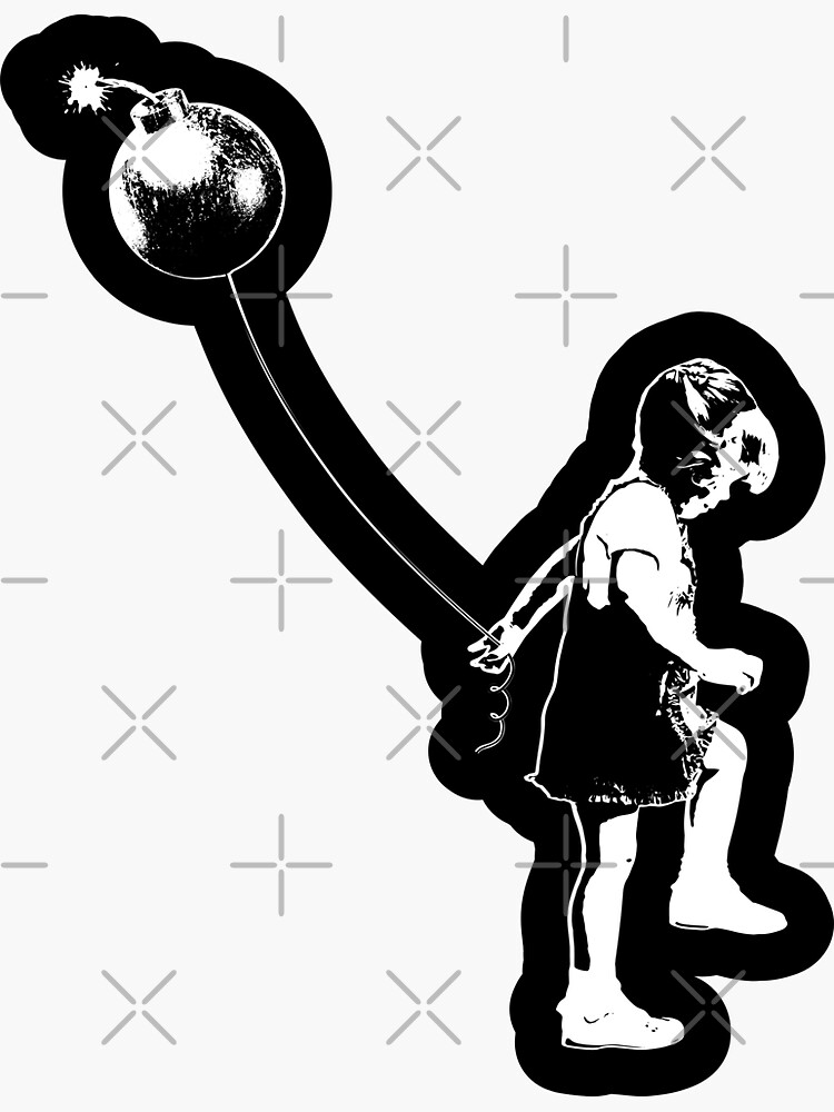 "Banksy Bomb Girl" Sticker for Sale by IfDesignGroup | Redbubble