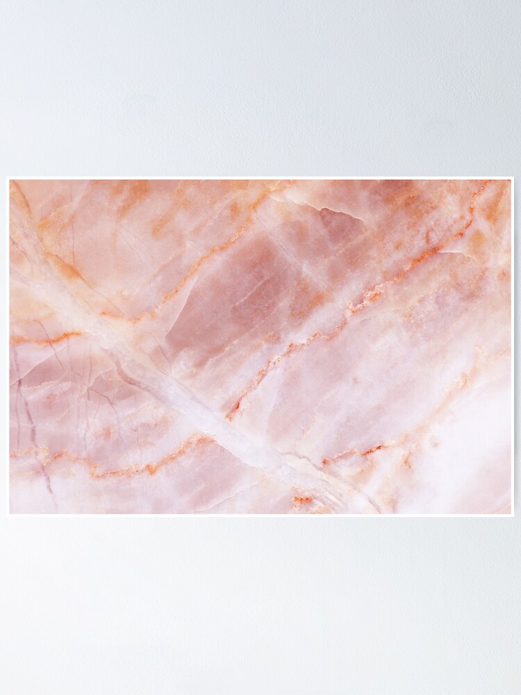 "Rose Quartz Pink Marble Stone " Poster for Sale by newburyboutique ...