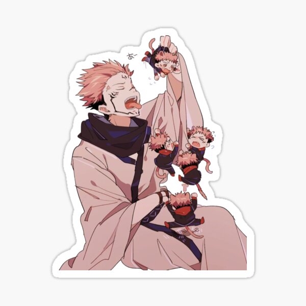 Pegatina «Sukuna comiendo Yuji Itadori Jujutsu Kaisen Anime Art» de bas ...