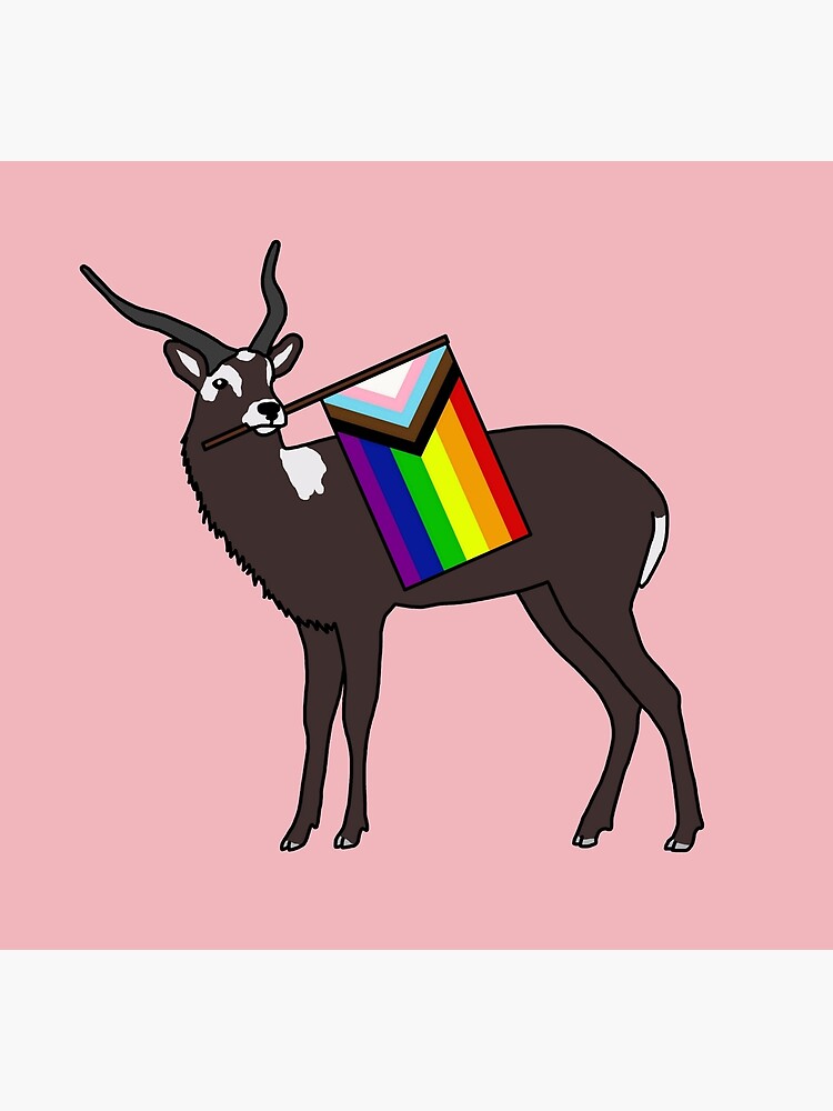 "Lechwe with Rainbow Pride Flag" Poster for Sale by taylorrowan | Redbubble