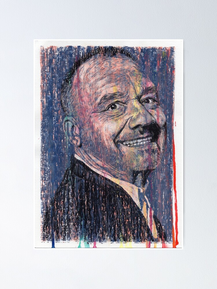 "Bob Mortimer - Hand Drawn Oil and Ink Portrait" Poster by HRHildebrand ...