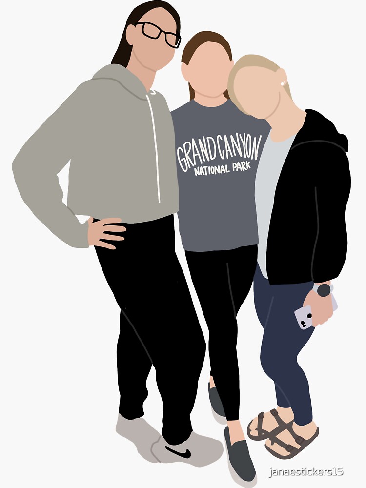 "Best Friends Faceless Portrait " Sticker for Sale by janaestickers15 ...