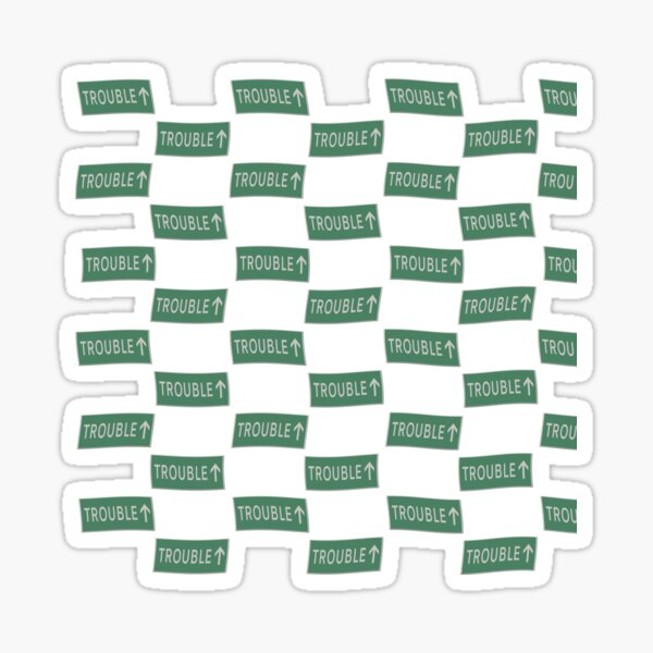 "Road sign Trouble ahead wallpaper" Sticker by stuwdamdorp | Redbubble