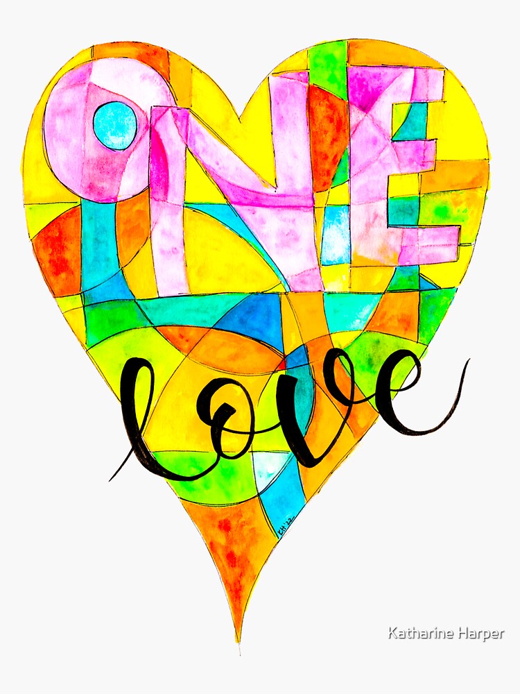 "One love one heart" Sticker by Kcreations | Redbubble