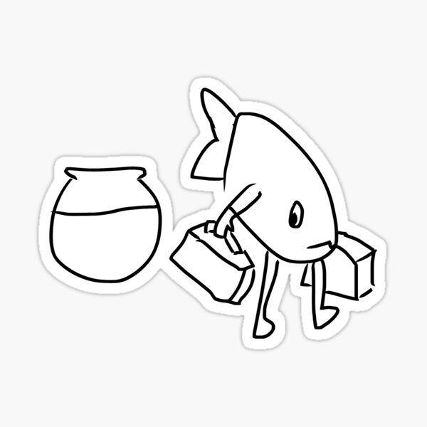 "badly drawn business fish" Sticker for Sale by fairycxt | Redbubble