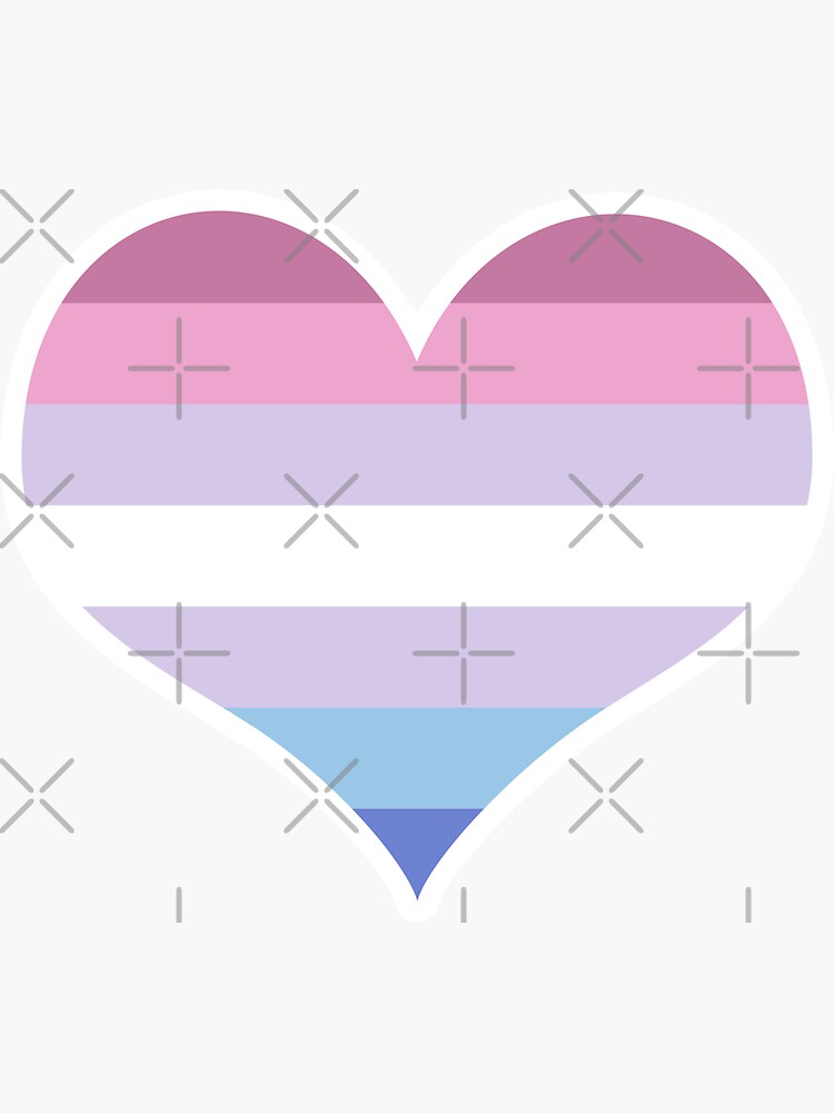 "Bigender Pride Flag Heart" Sticker for Sale by PKHalford | Redbubble