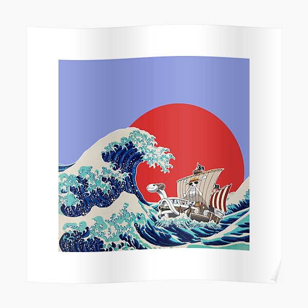 The Great Wave Of One Piece Poster By Minteyworks Redbubble