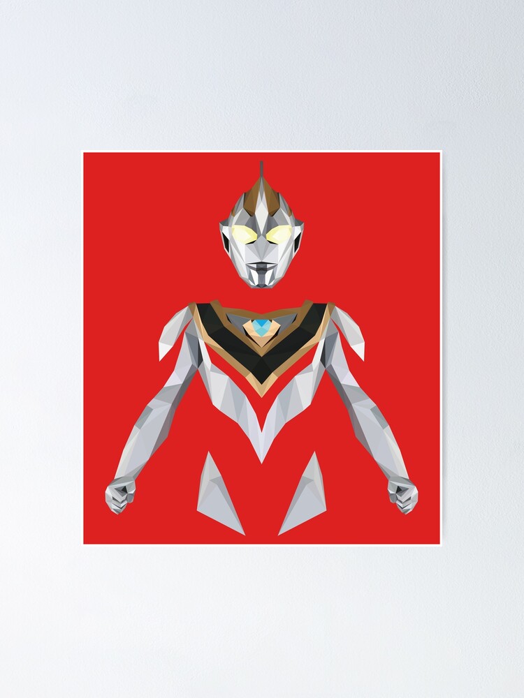 "Ultraman Gaia (Low Poly Art)" Poster for Sale by mattzwug-draws ...