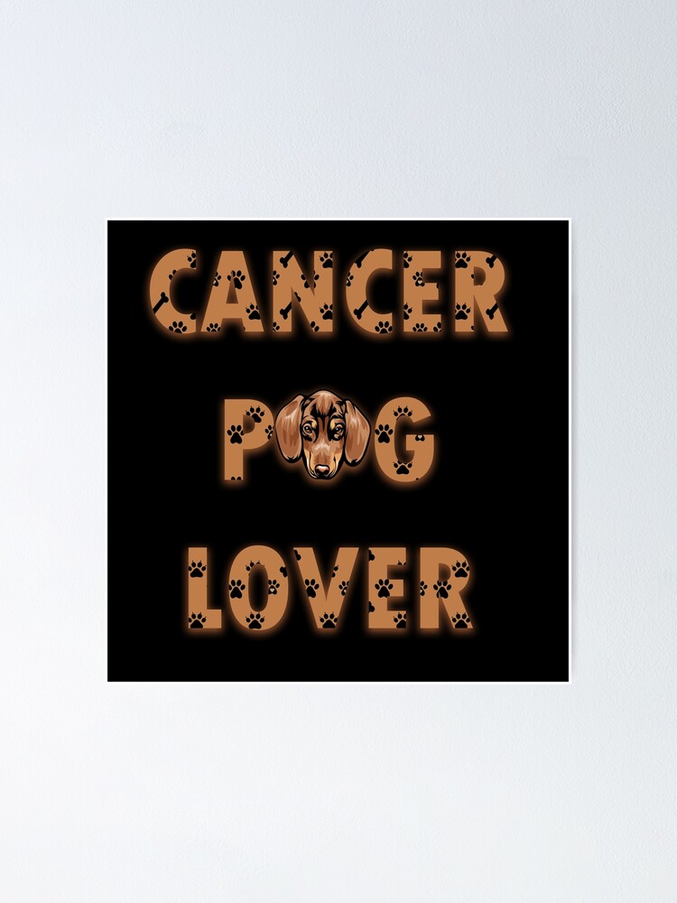 Póster «Amante del pug del cáncer que dice / cita los signos del ...