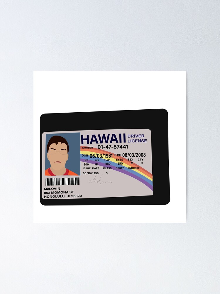 "MCLOVIN ID SUPERBAD" Poster for Sale by lily-hj | Redbubble