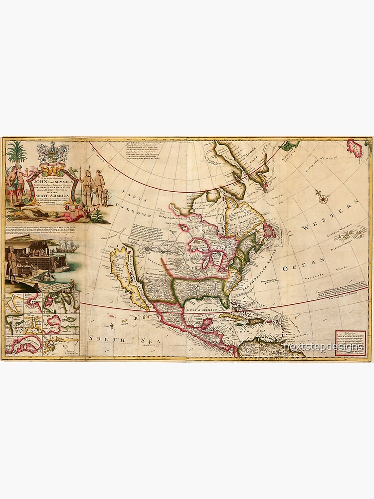 Póster «Mapa de América del Norte, 1720 de Sommers» de nextstepdesigns ...