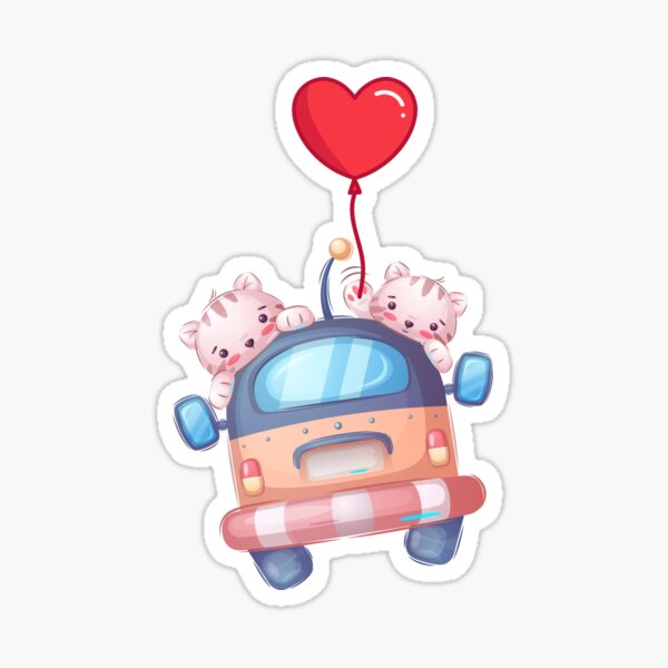 "two cats Driving Car" Sticker for Sale by prodesignerpro | Redbubble