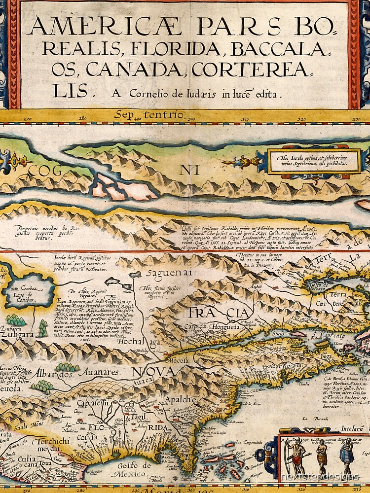 "North America Map, 1593 by Cornelis de Jode" T-shirt for Sale by ...