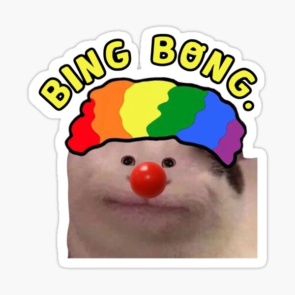 "Bing Bong Blursed Clown Cat" Sticker for Sale by M0useketeer | Redbubble