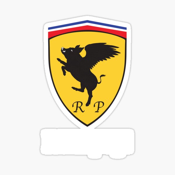 "Rum Pig Ferrari Australia (white text)" Sticker for Sale by ...