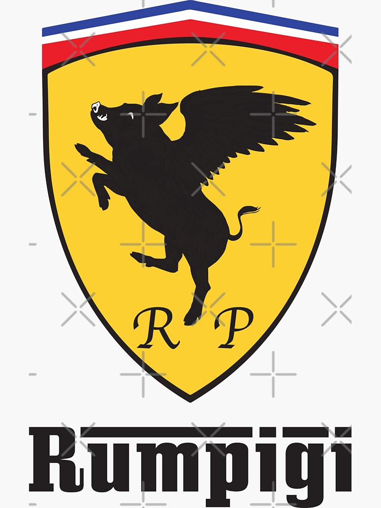 "Rum Pig Ferrari Australia (black text)" Sticker for Sale by ...