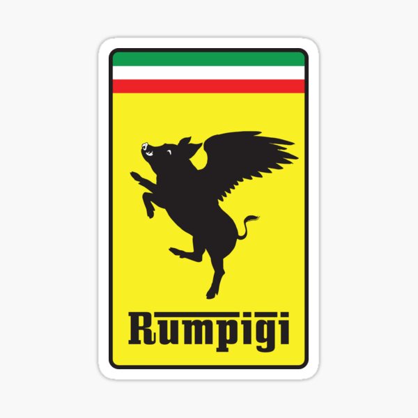"Rum Pig Ferrari" Sticker for Sale by onelegiondesign | Redbubble