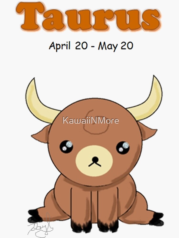 Pegatina «Tauro el toro - Estilo Kawaii» de KawaiiNMore | Redbubble