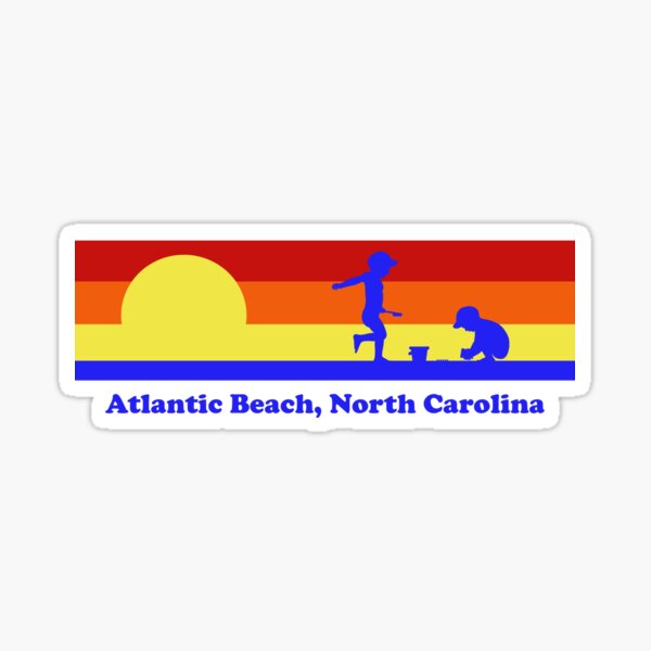 "Atlantic Beach North Carolina Sunset Beach Vacation Souvenir" Sticker ...