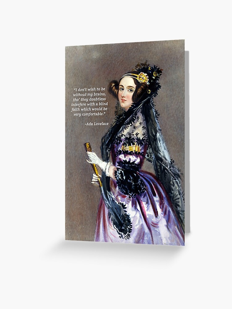 "Ada Lovelace (Portrait by Alfred Chalon) Classic" Greeting Card for ...