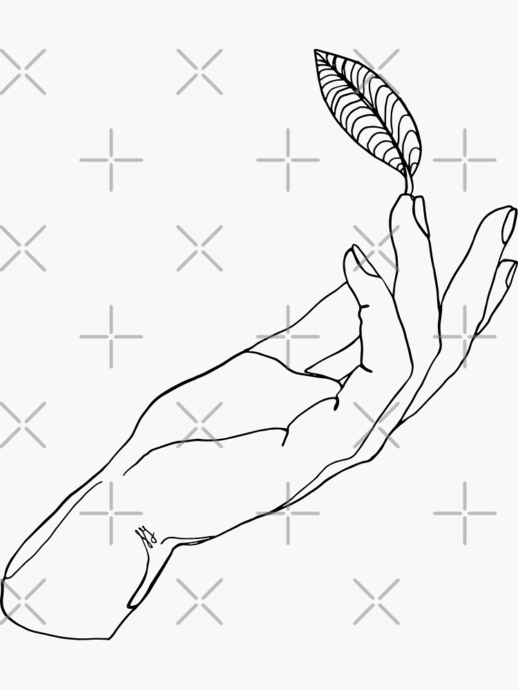 "One Line Hand" Sticker by SaraGoldArt | Redbubble