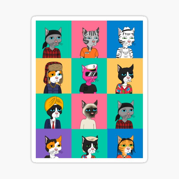 "Gutter Cat Gang NFT - " Sticker for Sale by SharxPrint | Redbubble