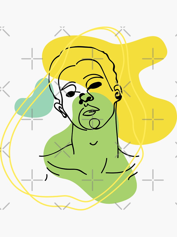 "Abstract Man Line Art" Sticker by FlakeyBiscuit3 | Redbubble