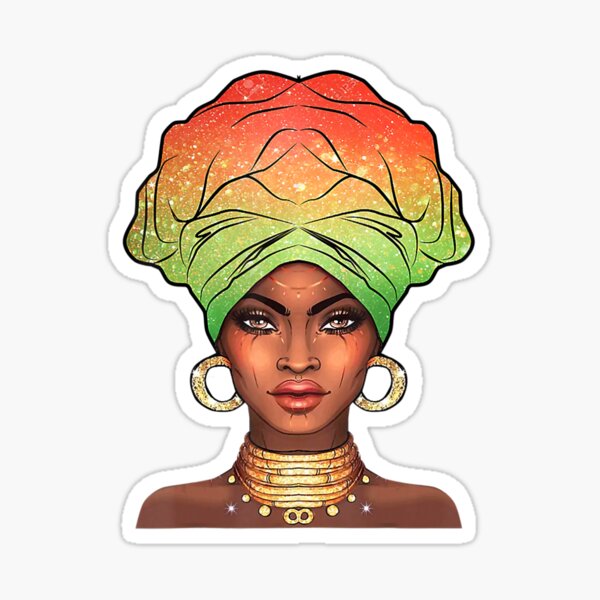 "Womens Ankara African Queen Rasta Empress" Sticker by larisalevin ...
